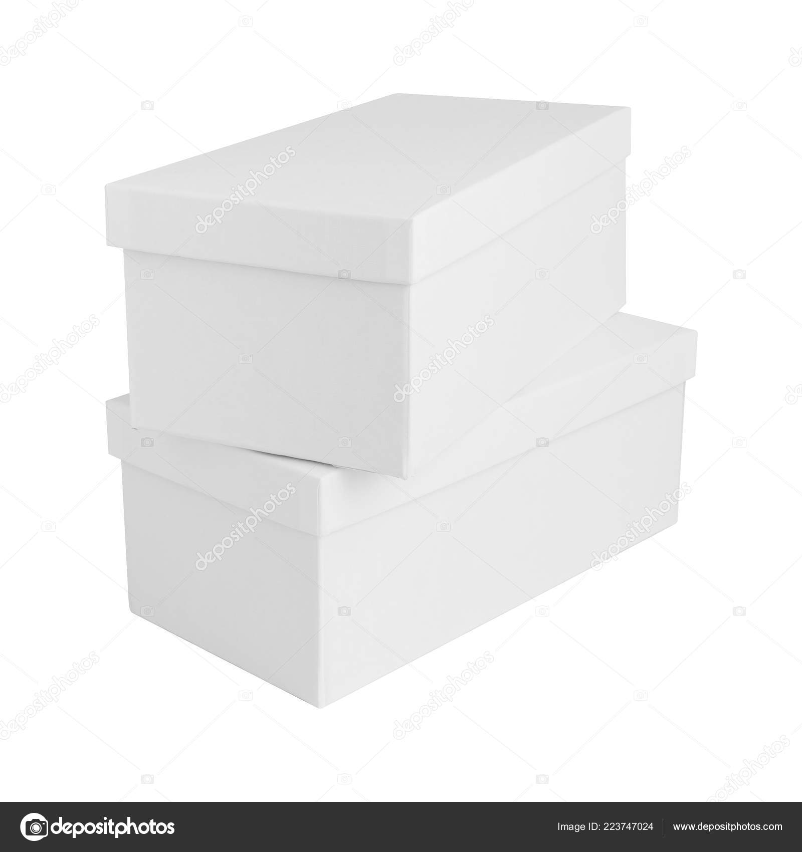 Two White Cardboard Boxes Isolated White Background Box Mockup Design ...