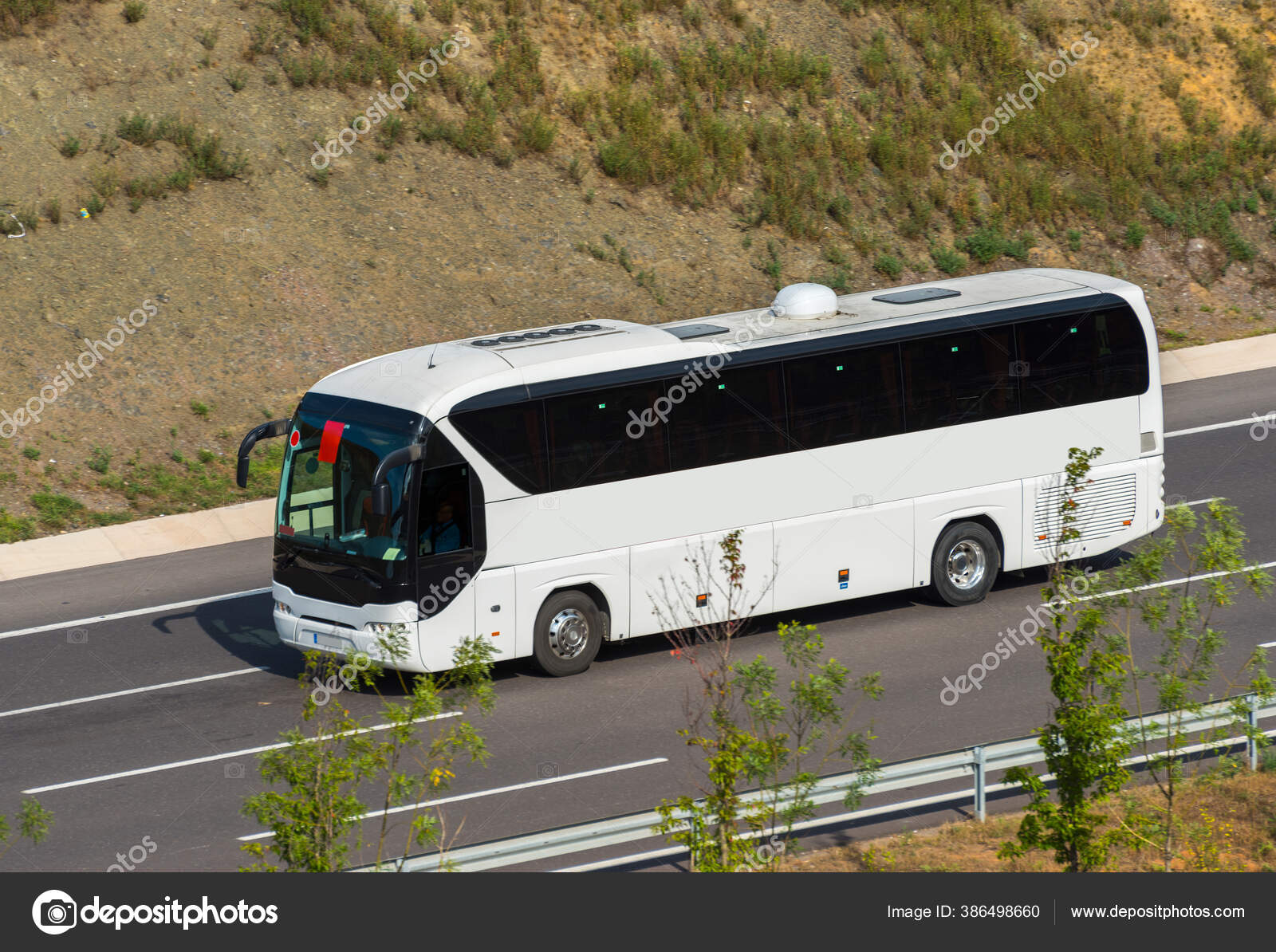 White Bus Highway Big Bus Traffic — Stock Photo © resulmuslu #386498660