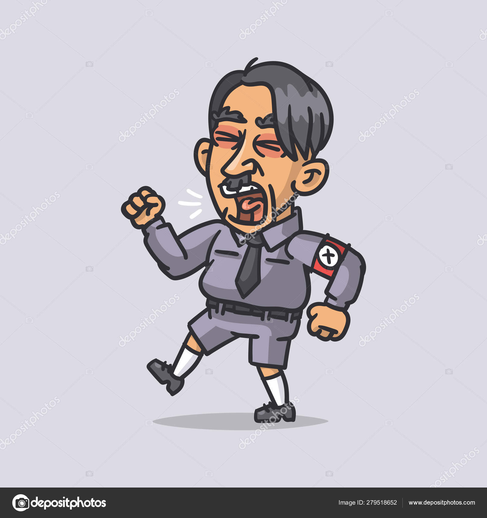 Hitler angrily screaming and stomping. Funny character — Stock Vector ...