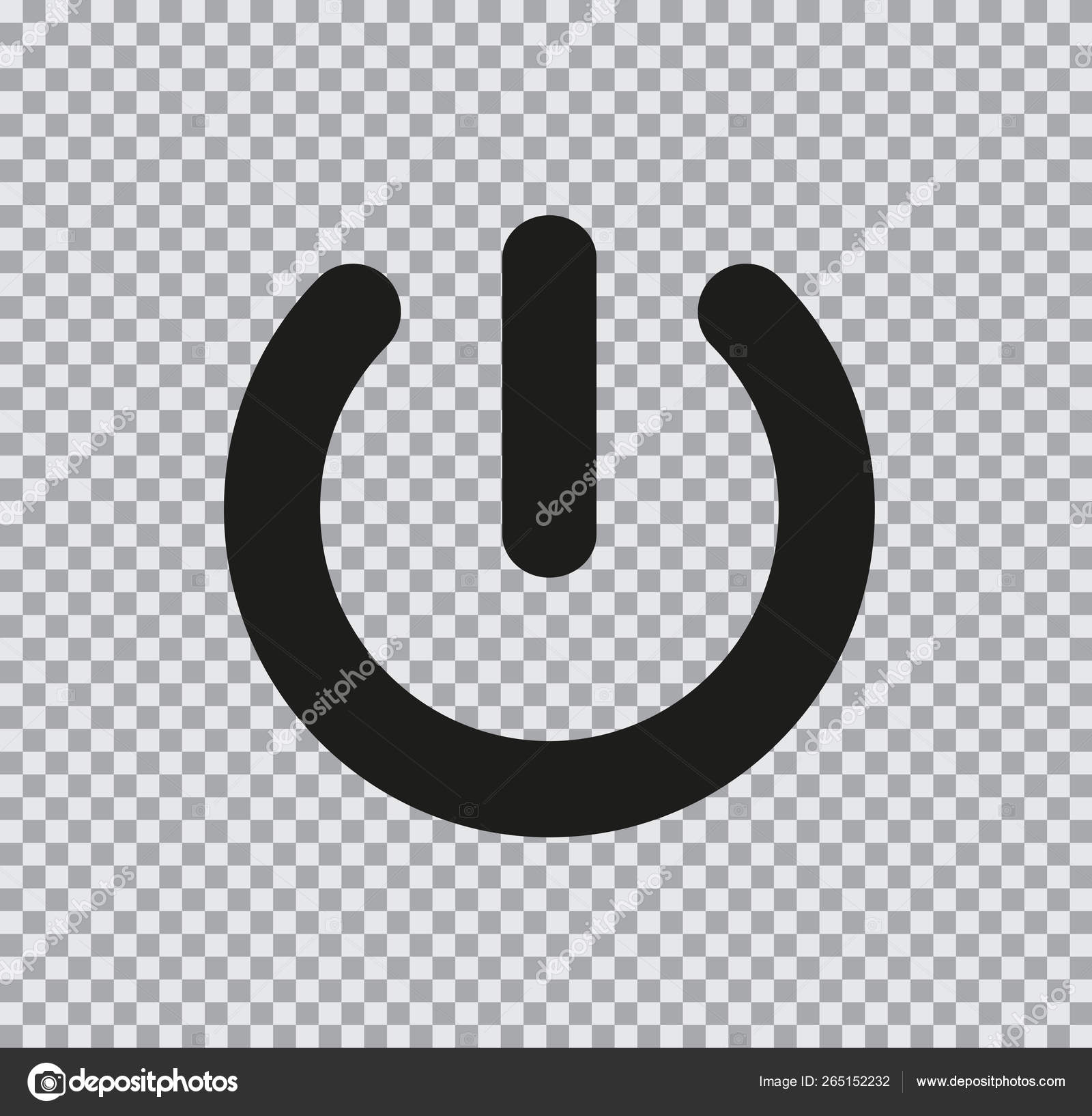 Vector flat icon button turn on and off black on transparent background ...