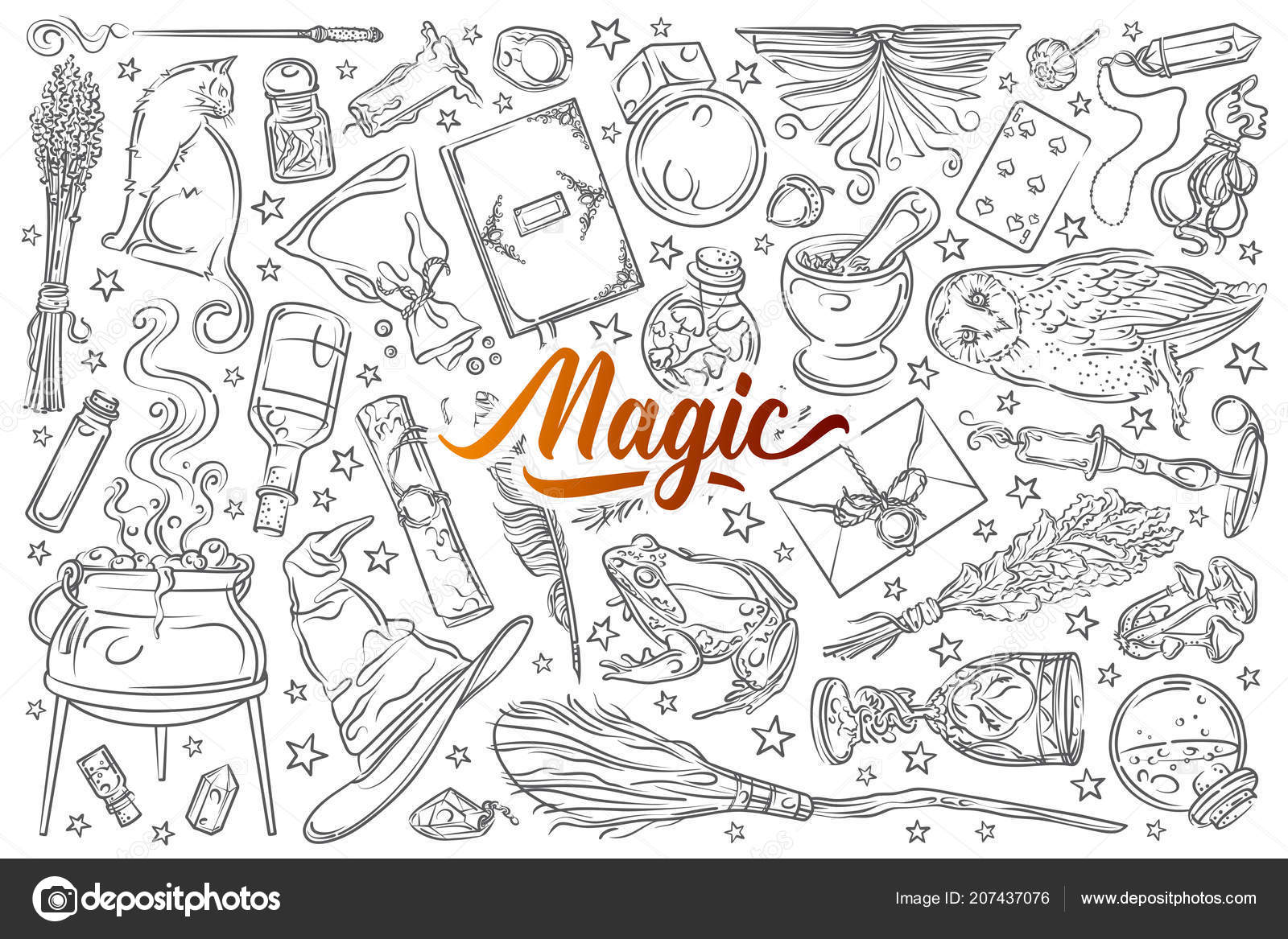 Hand drawn magic tools. Stock Vector Image by ©little_prince #207437076