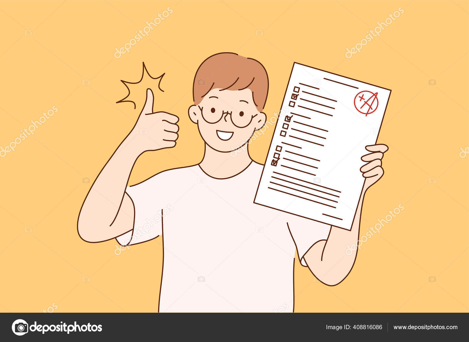 Happy Test Taking Cartoon