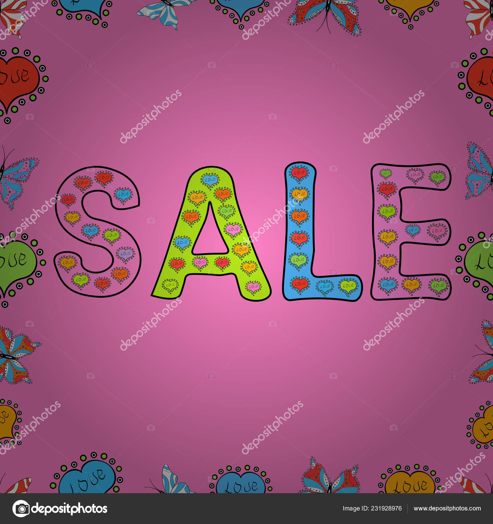 Vivid Marble Texture Vector Frames Seamless Word Sale Text End — Stock ...