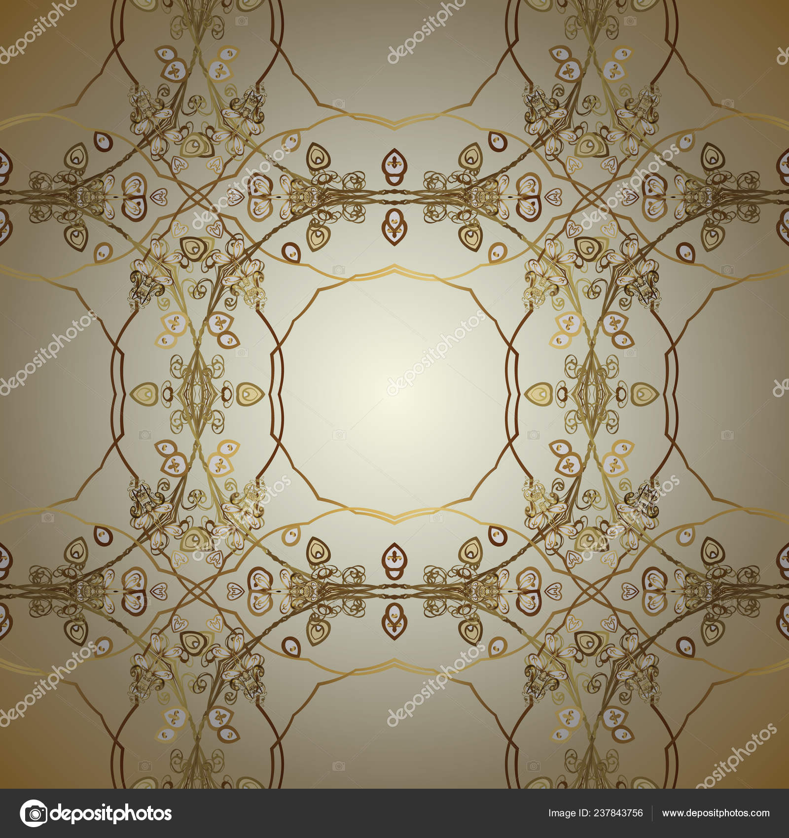 Backdrop Fabric Gold Sketch Vector Golden Seamless Pattern Flat Hand ...