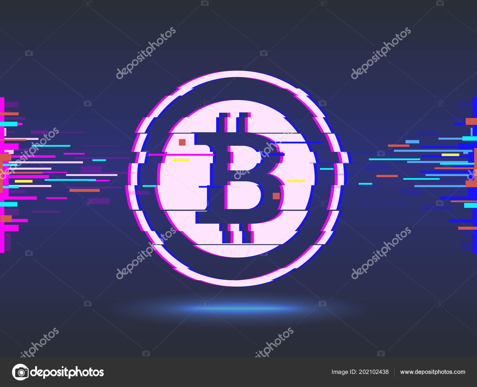 Bitcoin digital currency coin.glitch design, abstract background.cyber network background ...