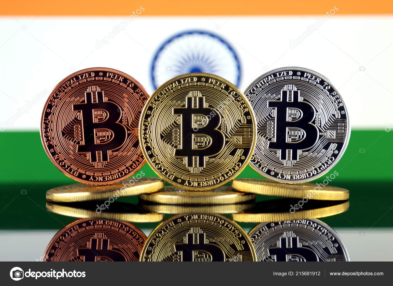 Physical Version Bitcoin Btc India Flag Conceptual Image Investors High ...