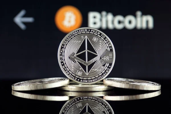 Physical version of Ethereum (ETH). Conceptual image for investors in ...