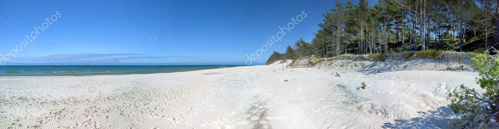 Parque Nacional Slowinski en la costa del Mar Báltico, cerca de Leba ...