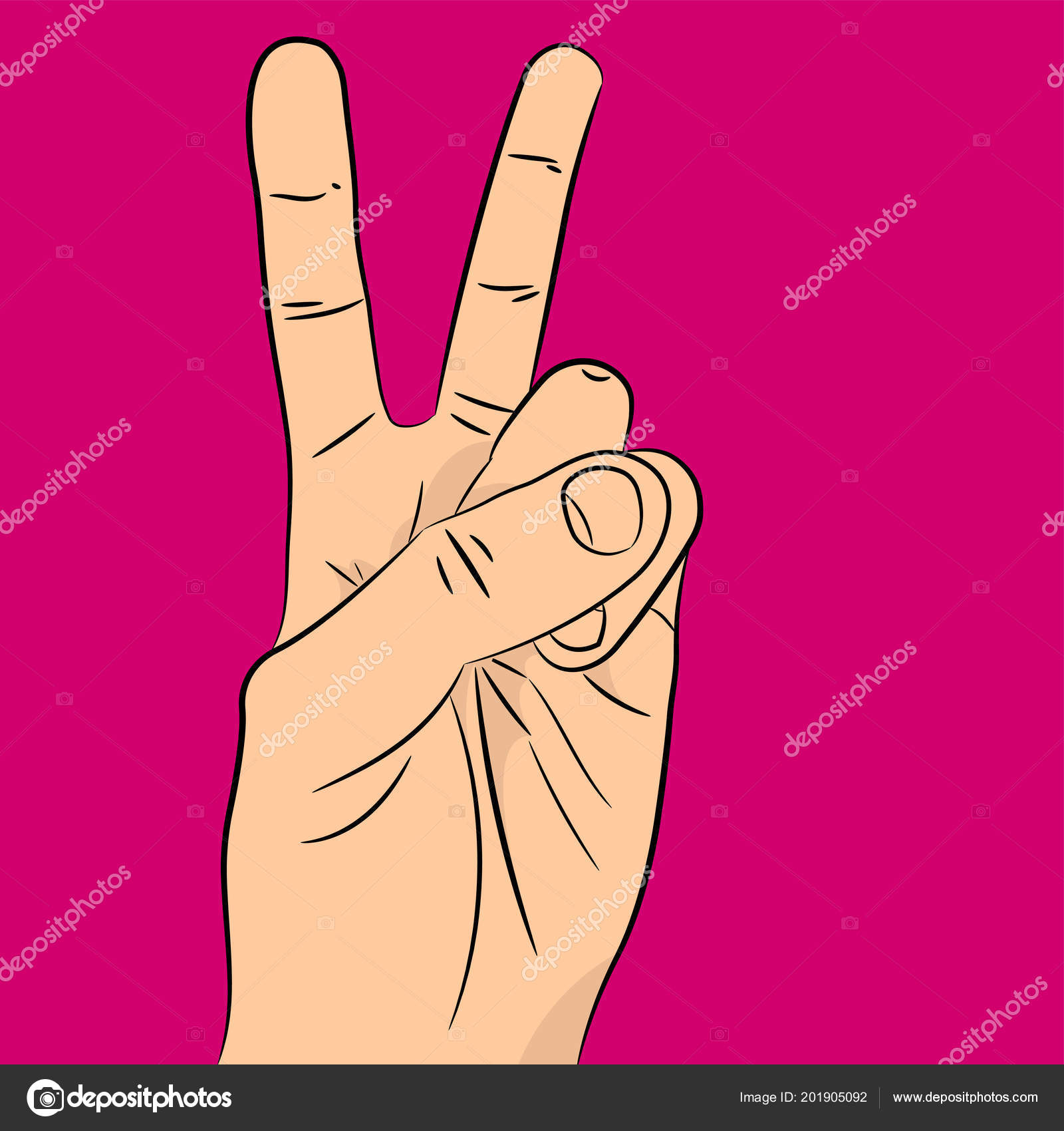 Peace and victory hand sign. gestures of hands. vector illustration ...