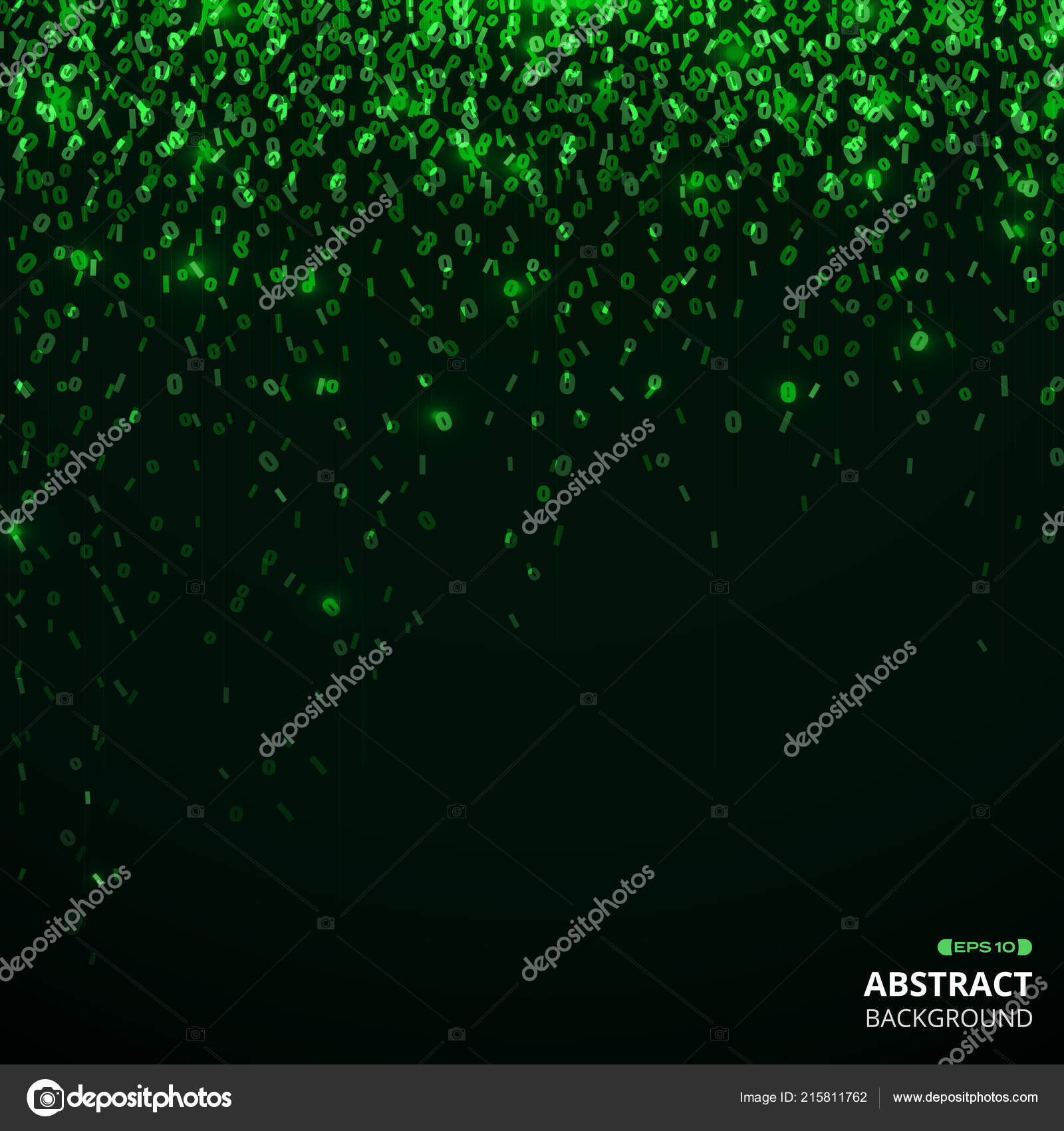 Abstract Green Matrix Number Pattern Background Illustration Vector ...