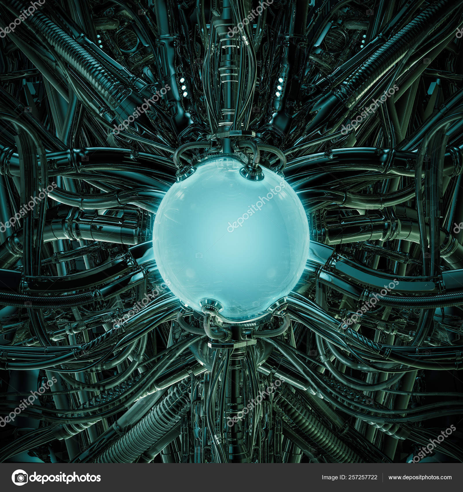 Alien Pod Illustration Science Fiction Scene Showing Glowing Glass ...