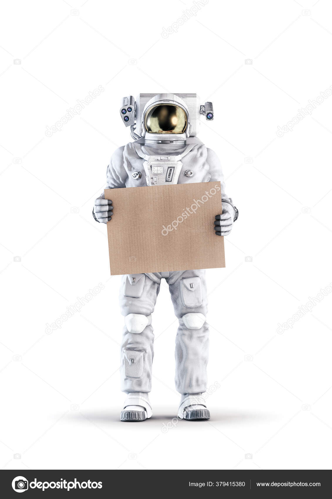 Astronaut Message Illustration Space Suit Wearing Male Figure Holding ...