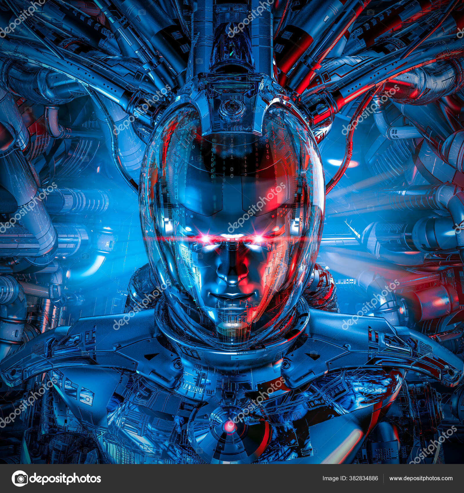 Android Mission Focus Illustration Science Fiction Cyberpunk Male ...