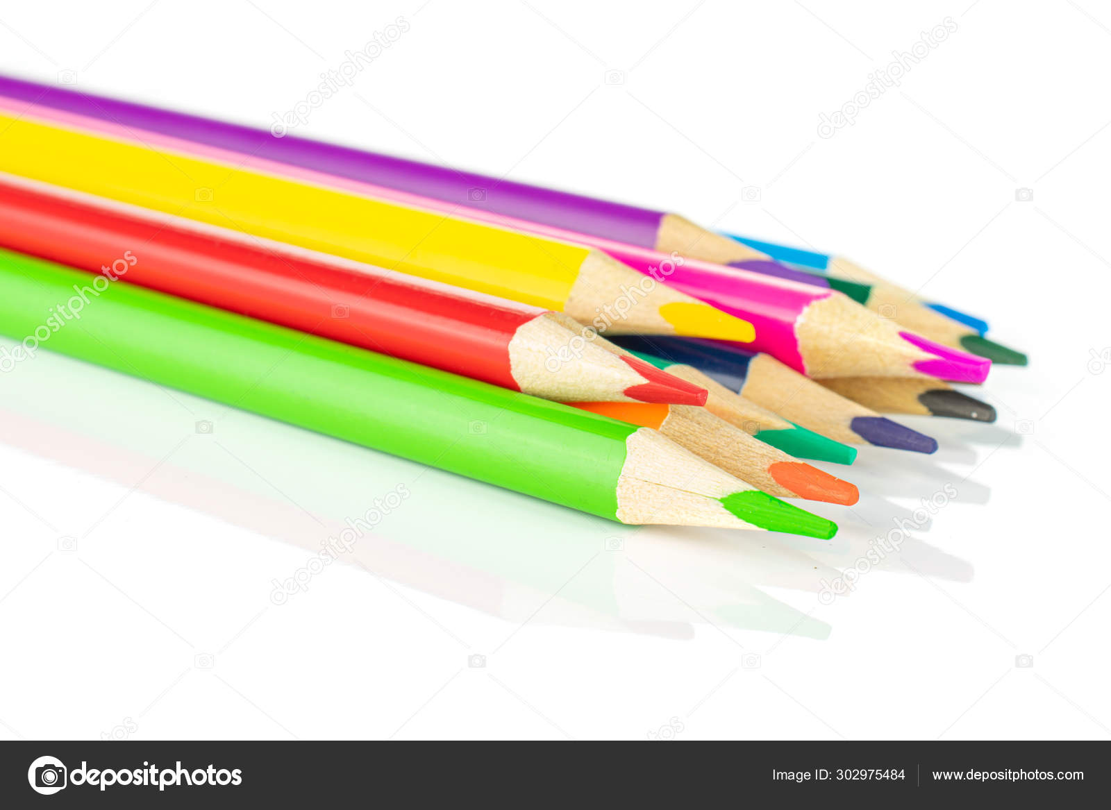 Vibrant colored pencil isolated on white Stock Photo by ©PIXbank 302975484