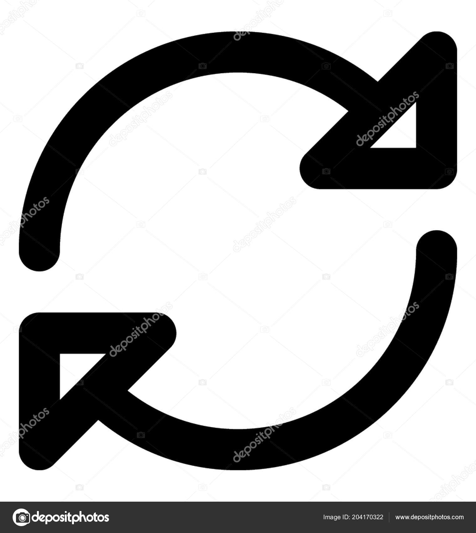 Curved Arrows Inverse Directions Making Circular Shape Denote Reload ...