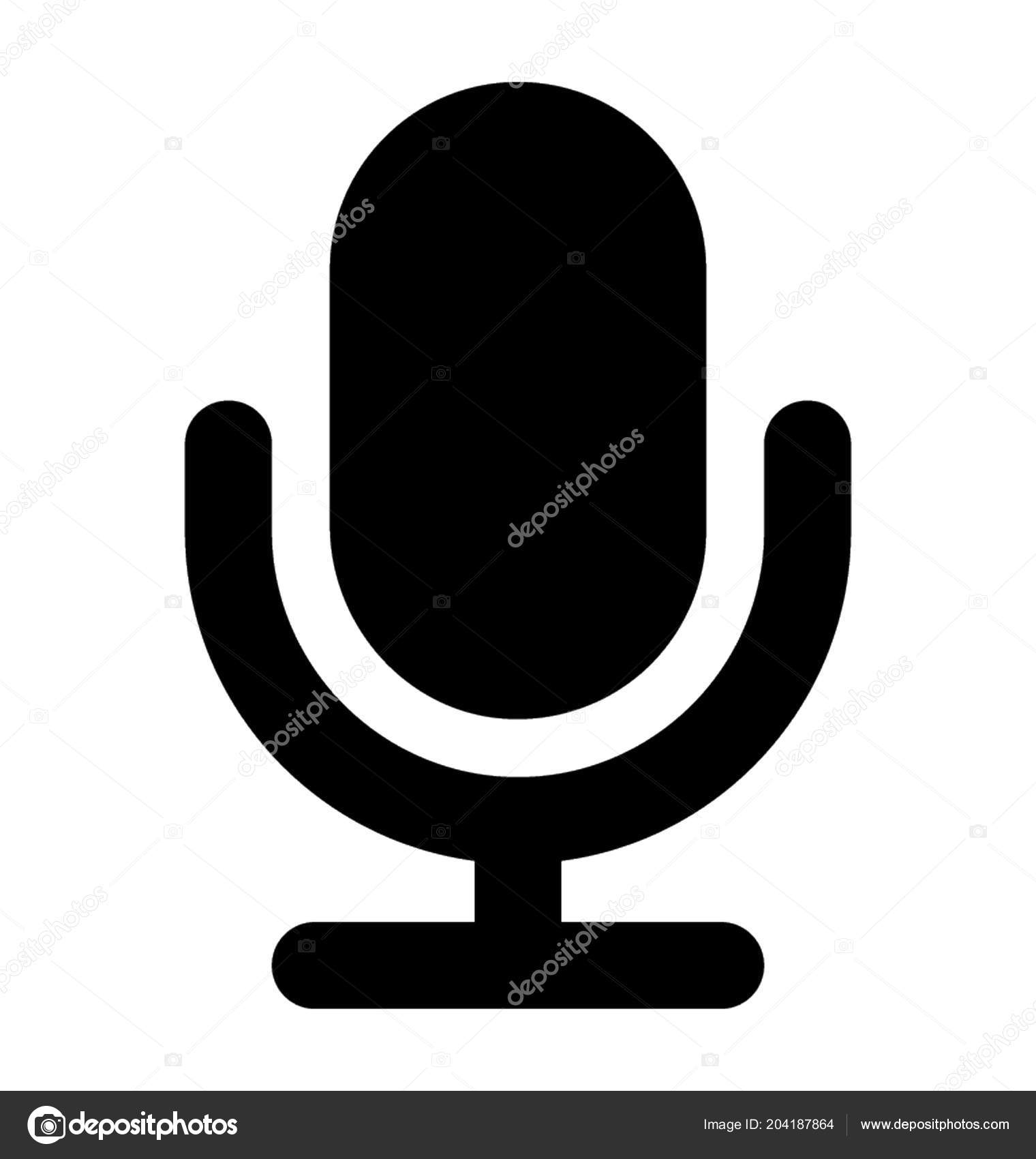Oval Shape Placed Free Standing Mount Icon Microphone Stock Vector by ...
