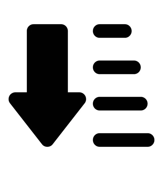 Downward Arrow Text Rows Symbolizing Sort List Alphabetically ...
