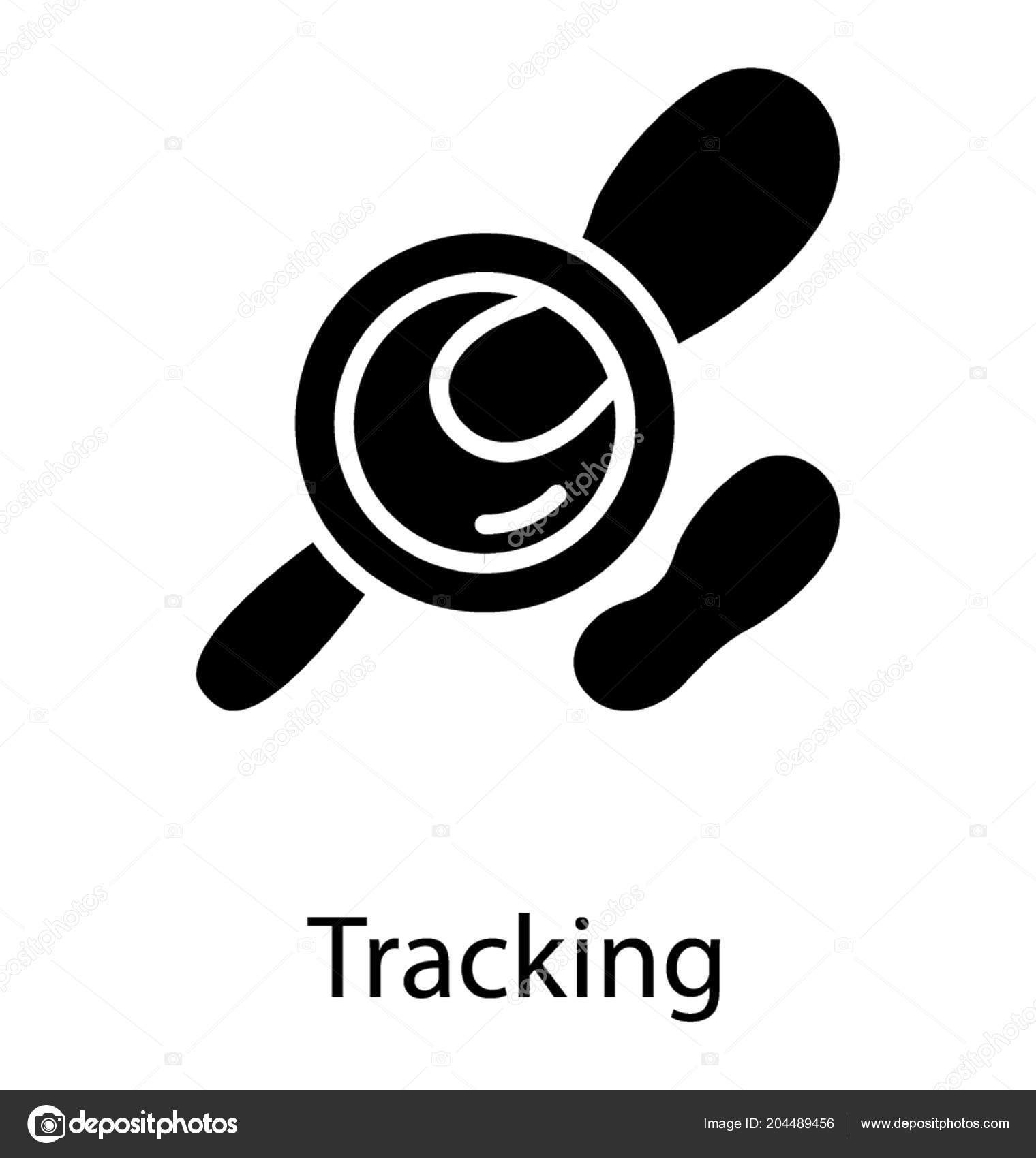 Hand Lens Capturing Zooming Tracing Footprints Symbolizing Process Icon ...