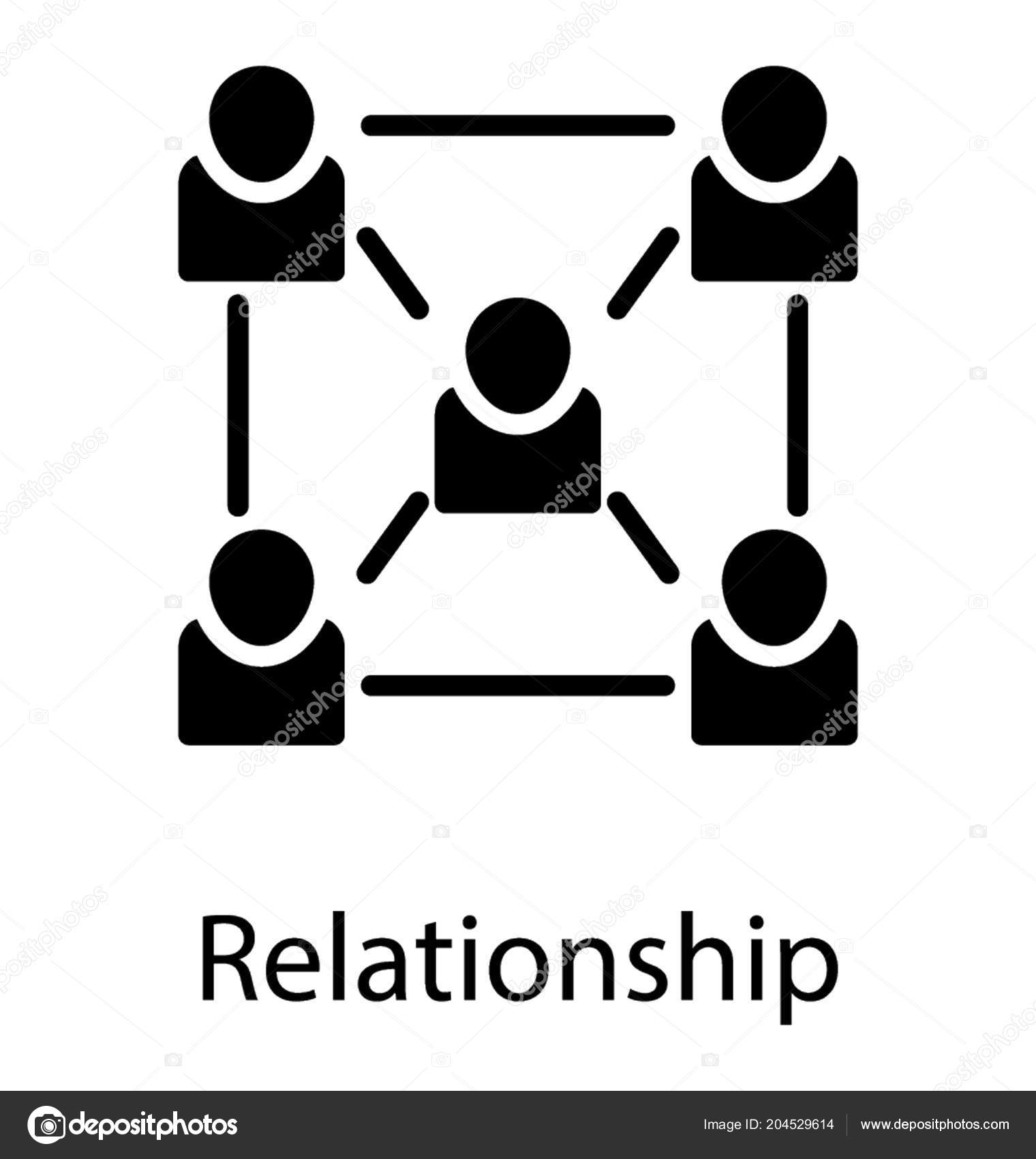 Square People Each Corner Making Concept Relationship Icon — Stock ...