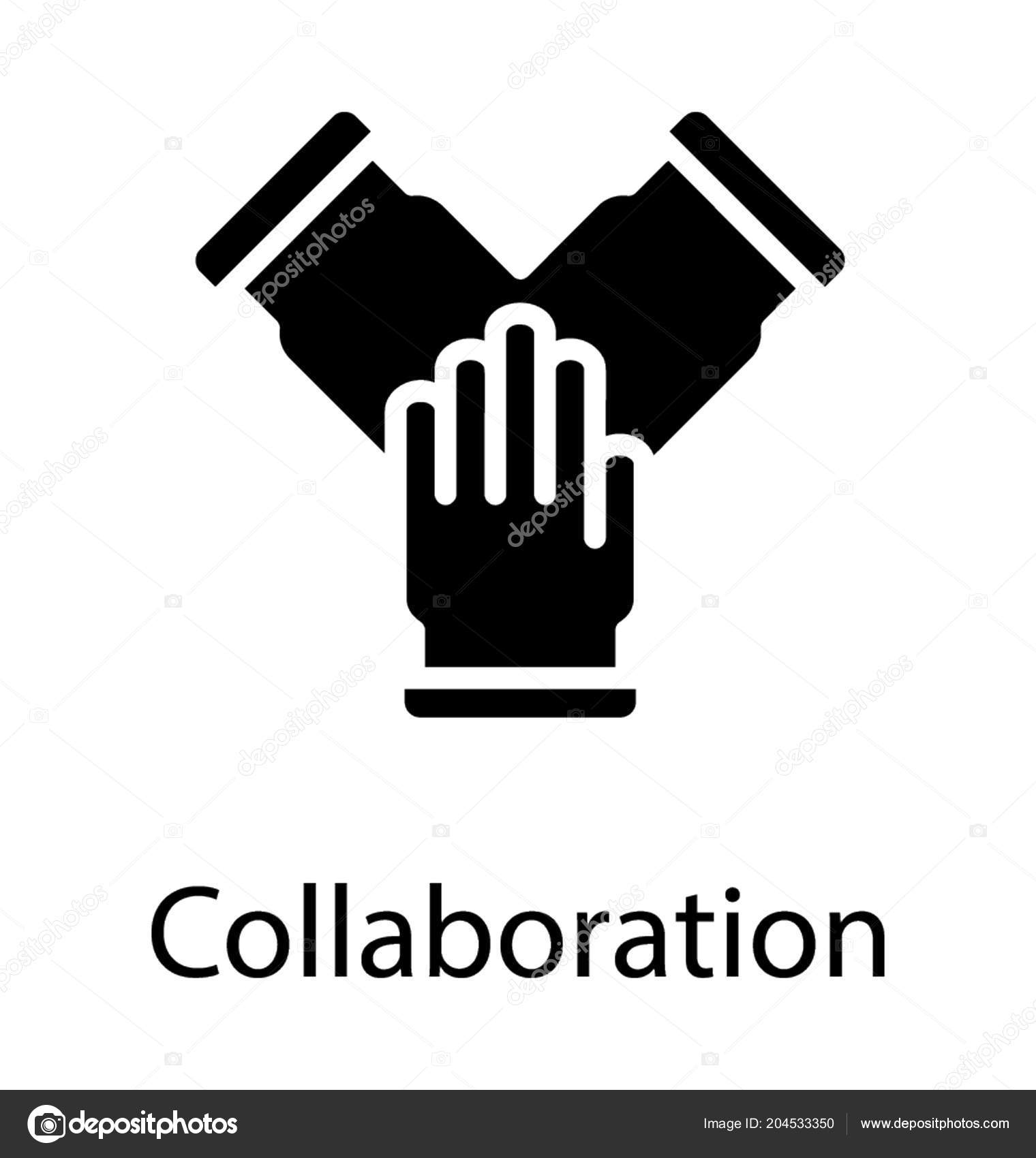 Three Hands Together One Other Symbolizing Collaboration Icon — Stock ...
