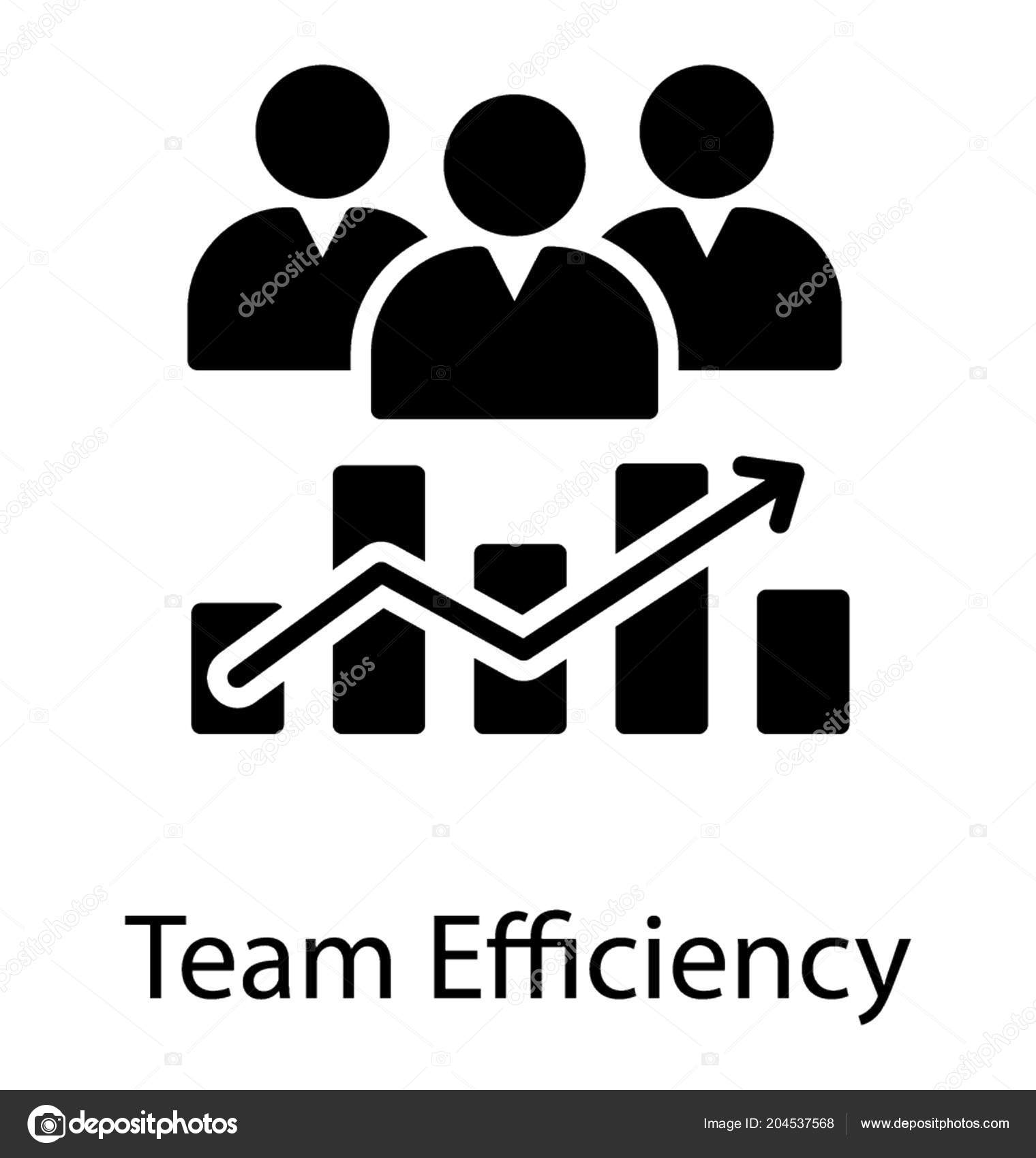 Team Members Performance Graph Indicating Success Team Efficiency Icon ...