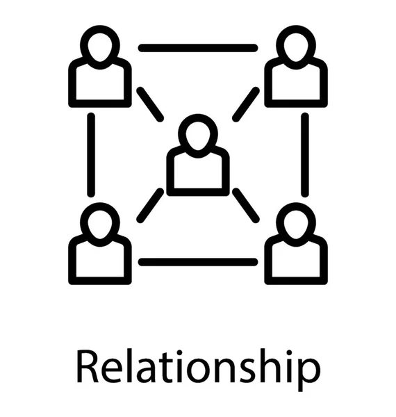 Square People Each Corner Making Concept Relationship Icon — Stock ...