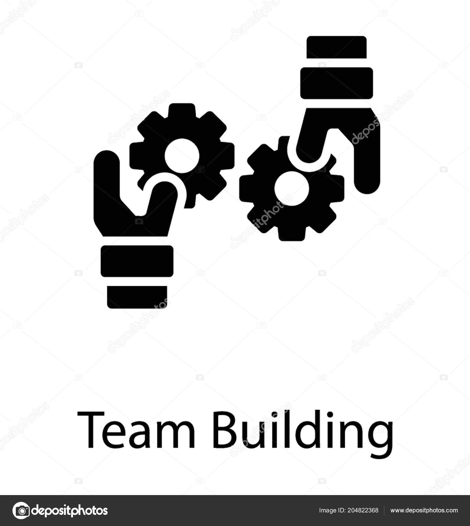 Dos Manos Sosteniendo Ruedas Engranaje Conectándolas Juntas Concepto ...