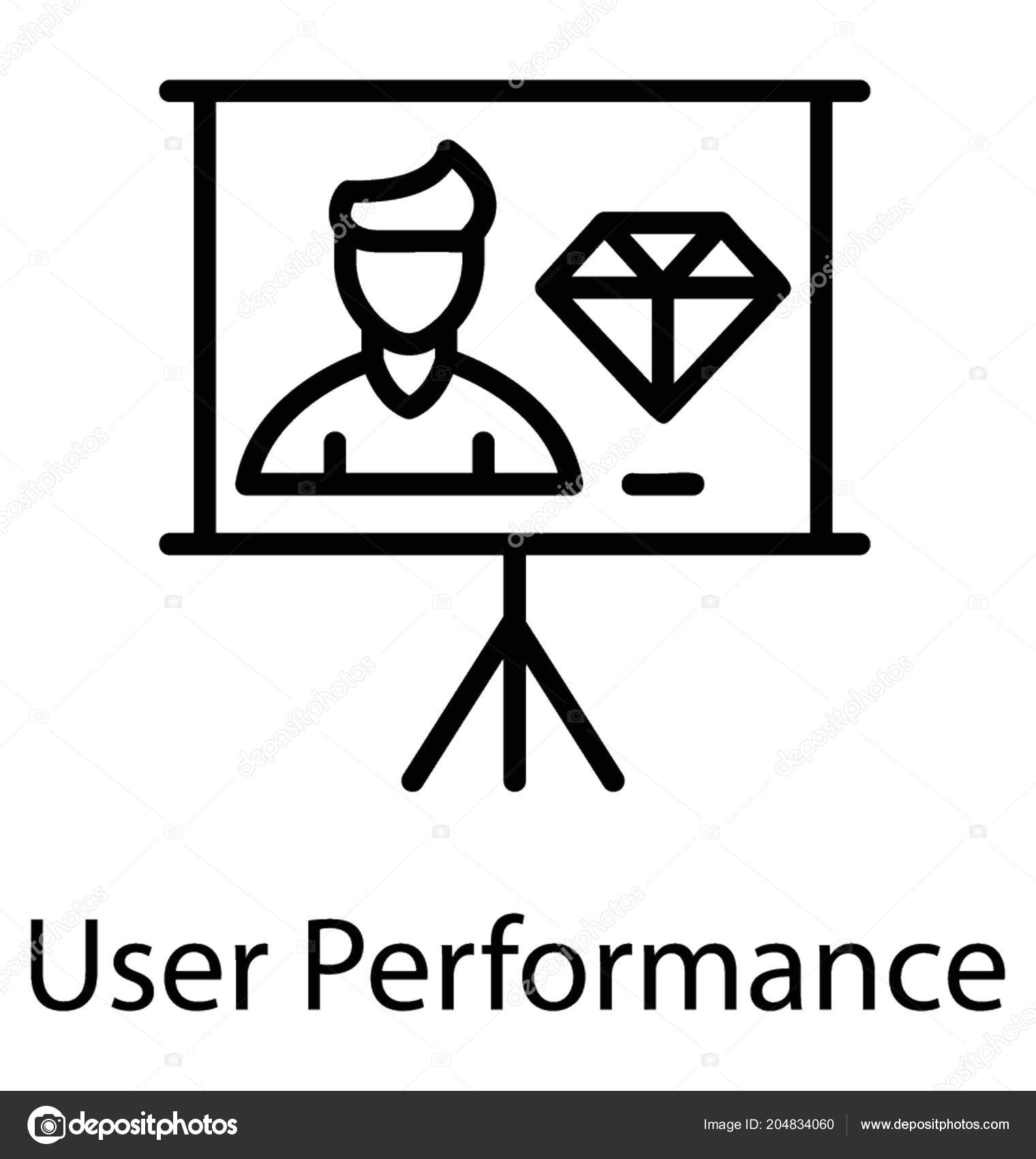 Human Avatar Diamond Whiteboard Defining User Performance Icon Stock ...