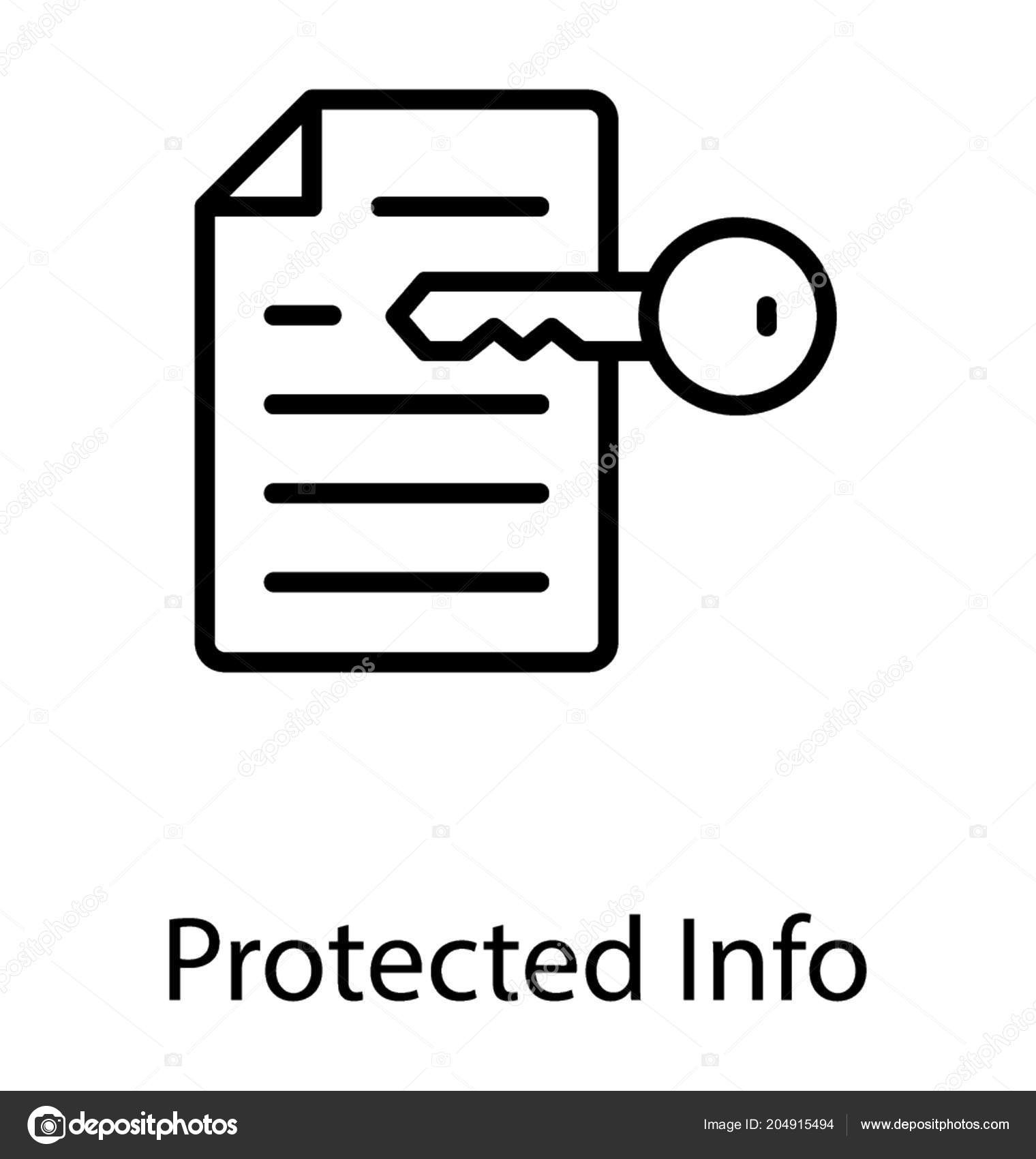 Document Lock Key Showing Protected Info Stock Vector by ©prosymbols ...