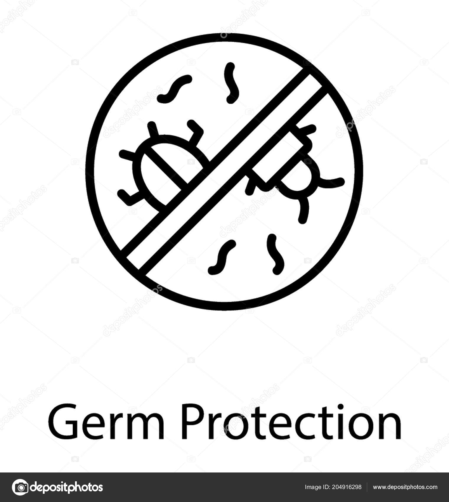 Stop Microbes Cartoon Vector Icon Antibacterial Symbol Protection ...