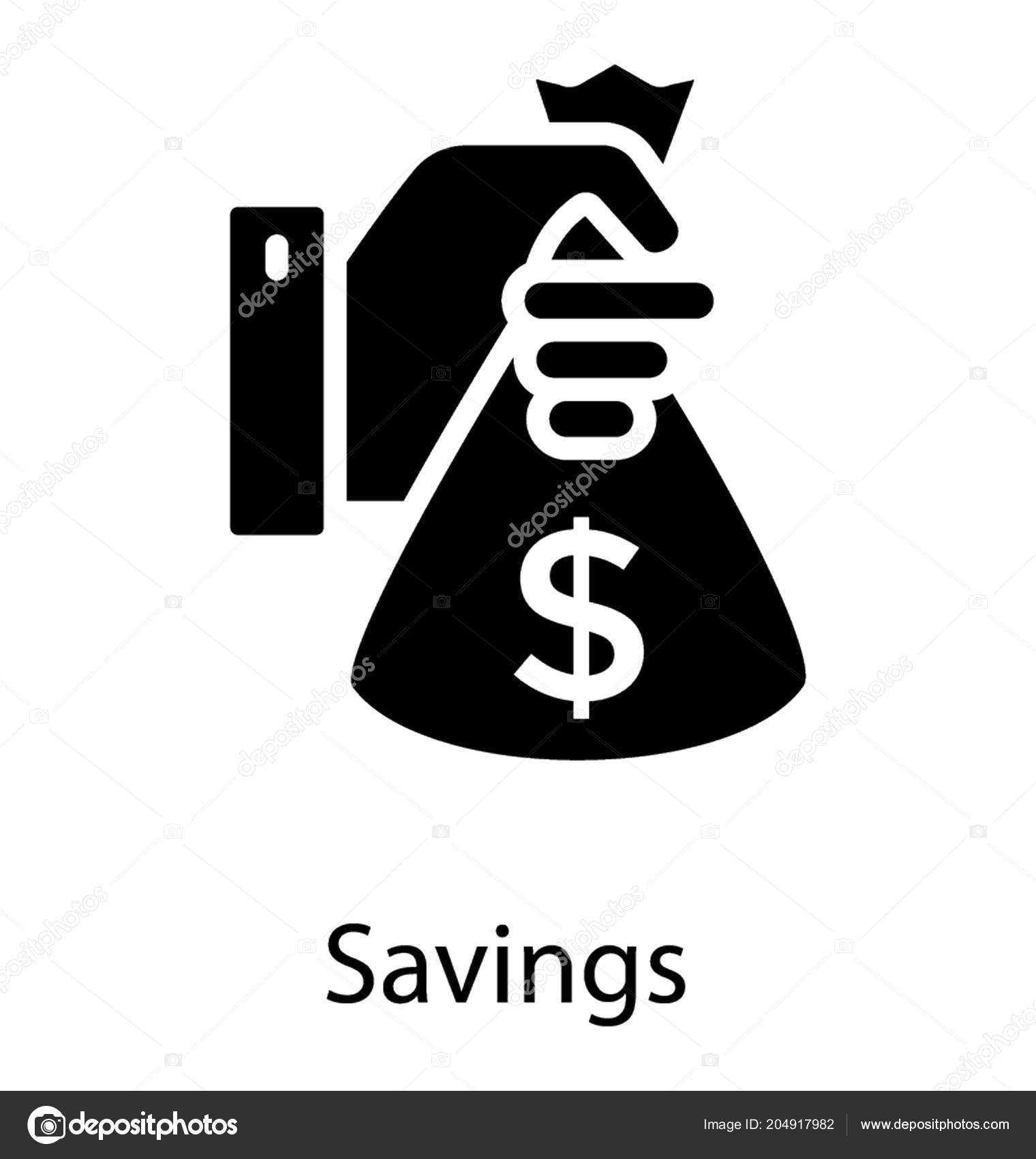 Hand Holding Sack Dollar Sign Addressing Sign Savings Stock Vector by ...