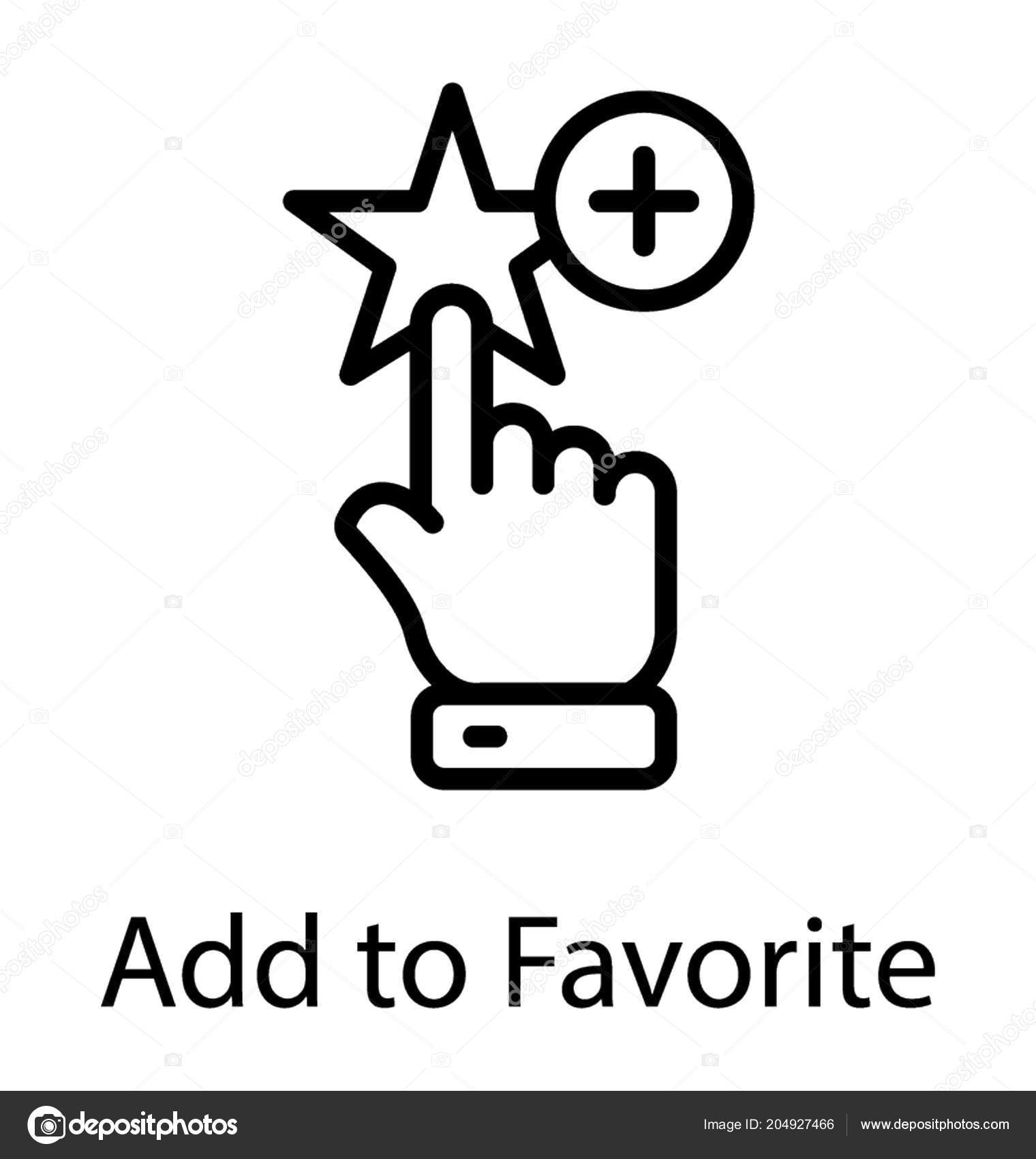 Hand Selecting Star Add Symbol Icon Add Favorite Stock Vector Image by ...