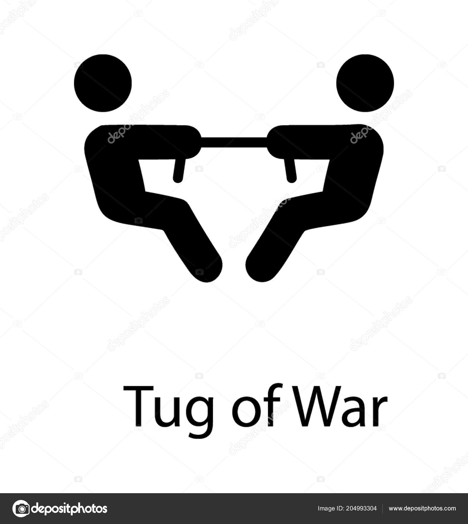 Rivals Pulling Rope Making Sense Tug War Icon Stock Vector Image by ...