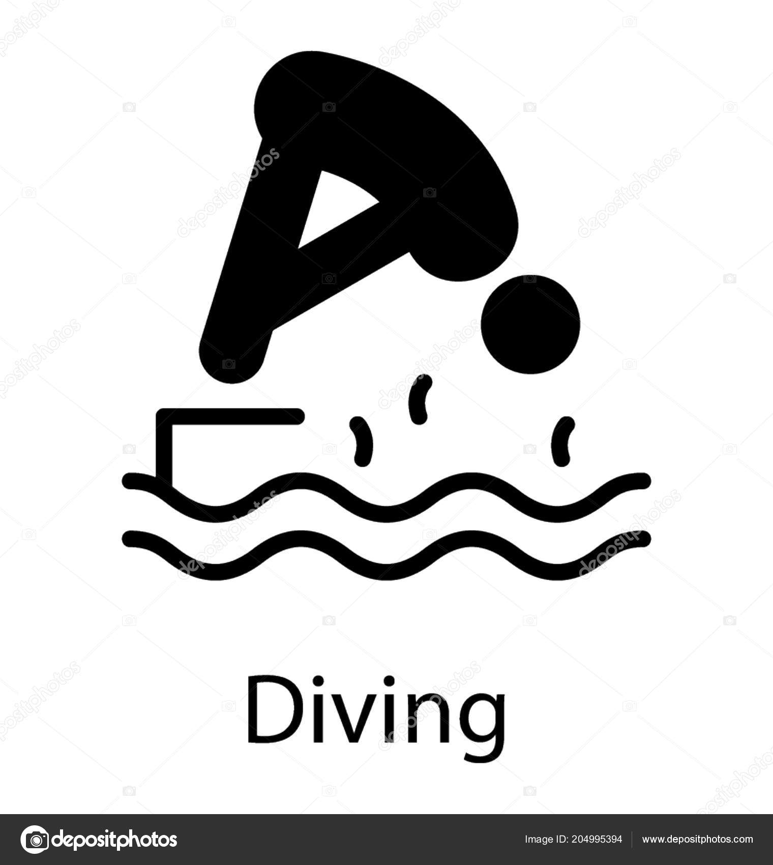 Man Water Jumping Position Diving Icon Stock Vector Image by ...