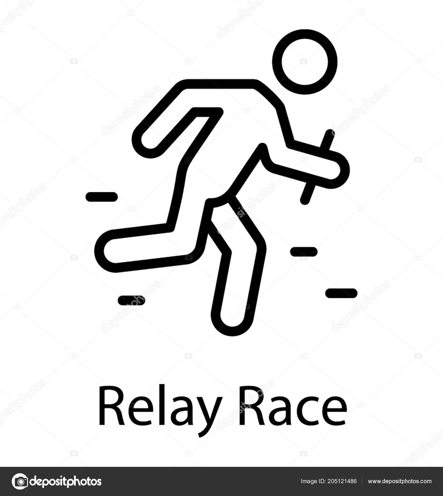 Icon Showing Racing Figure Symbolize Relay Race Icon Stock Vector Image ...