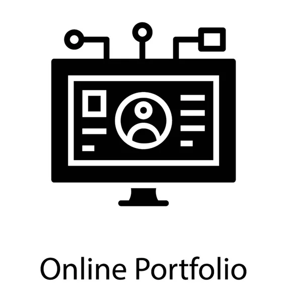 Laptop Screen Having Profile Holding Online Portfolio Concept Stock ...