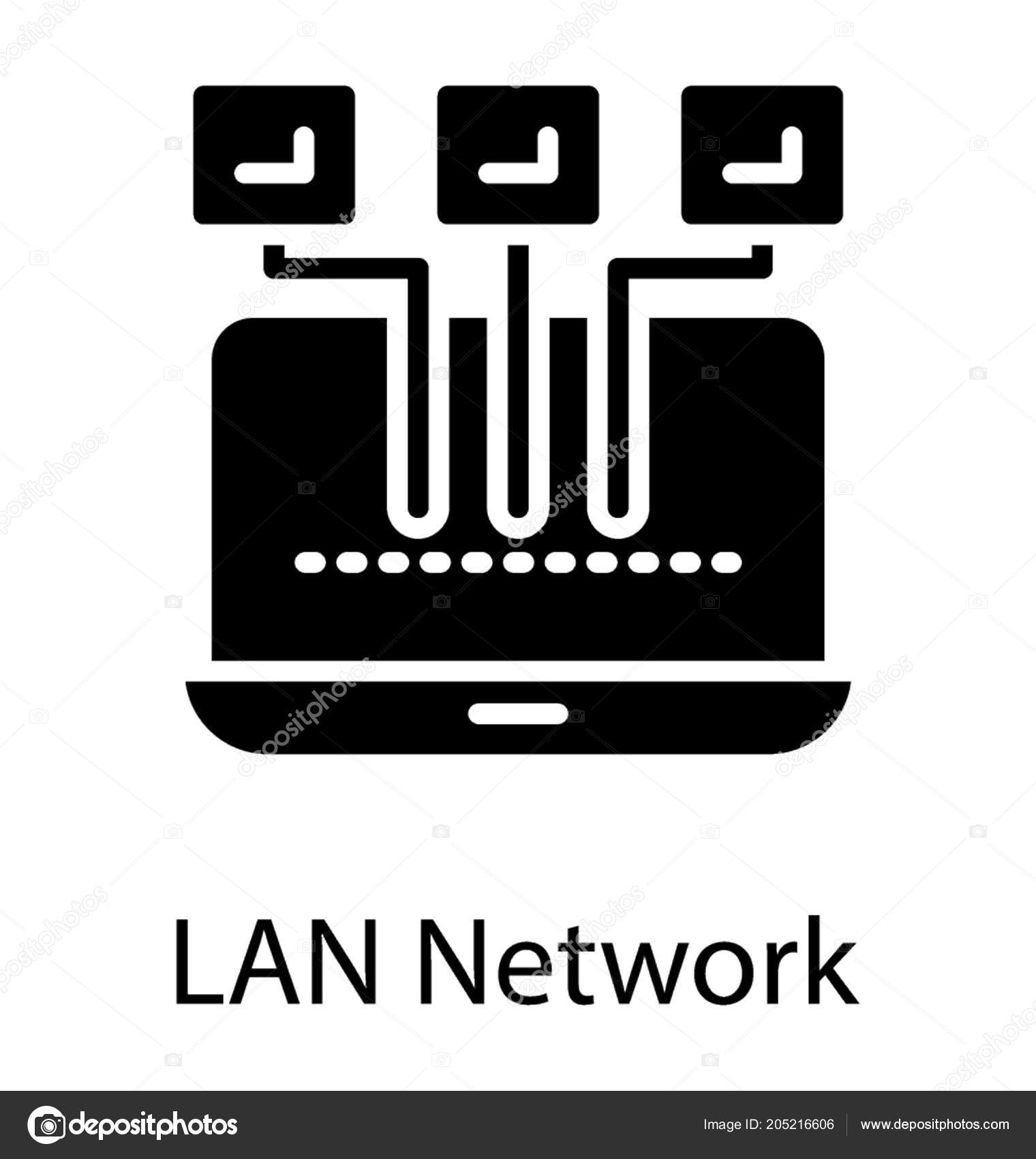 Diagrama Conexión Red Área Local Portátil Vector de stock por ...