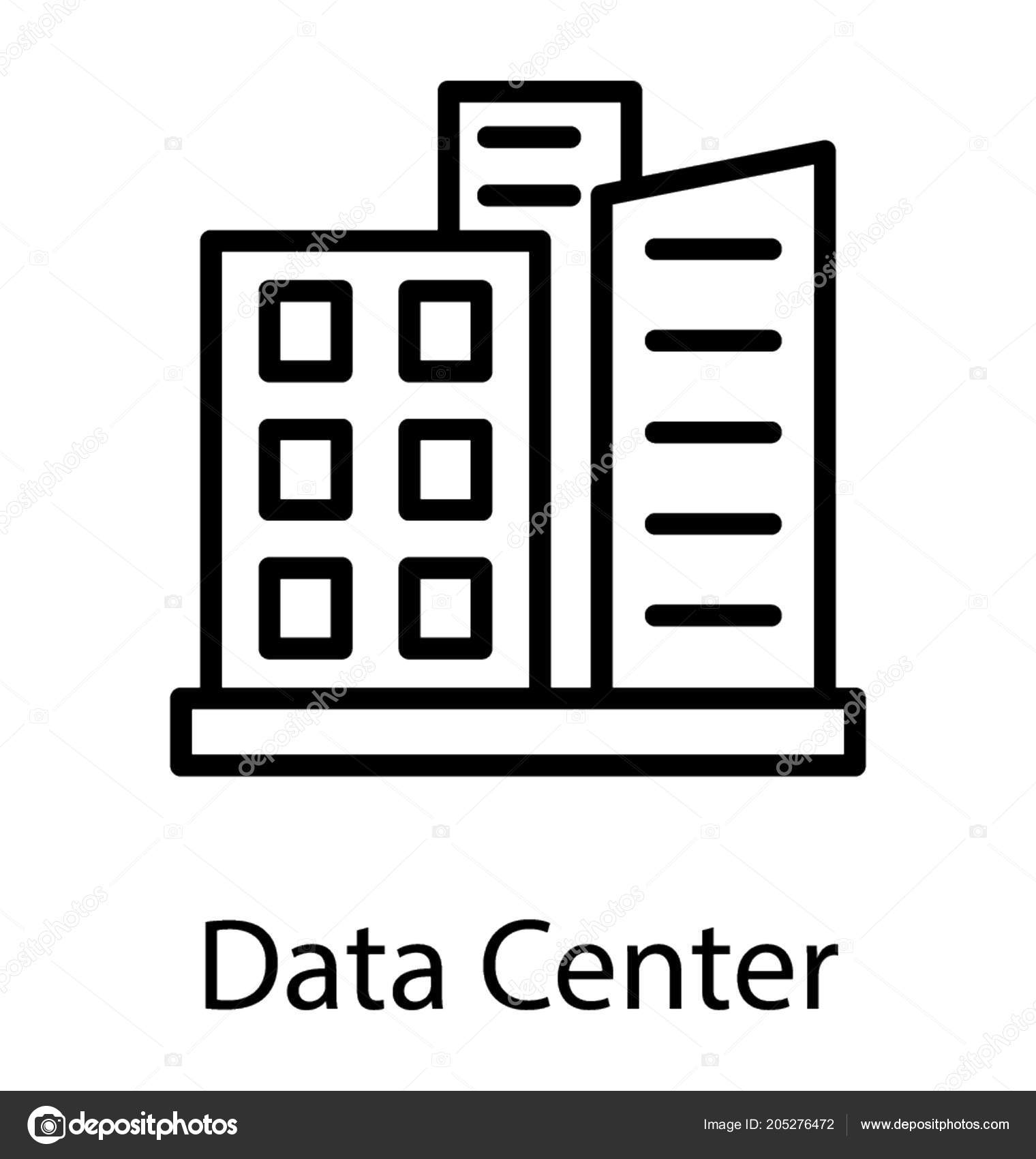 Building Architecture Presenting Datacenter Icon Image Stock Vector ...