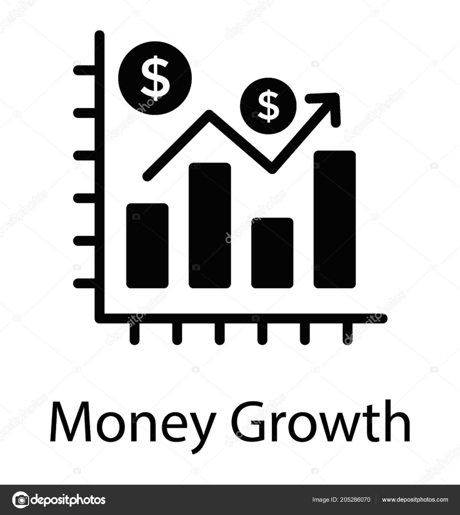 Raised Bar Graph Dollar Signs Characterizing Concept Money Growth Stock ...