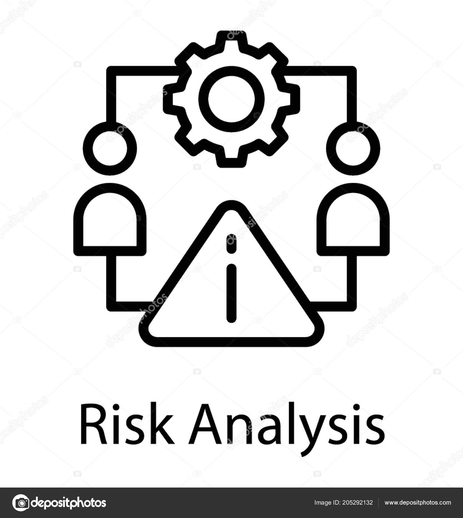 Two Persons Gear Risk Sign Circle Making Network Symbolizing Concept ...