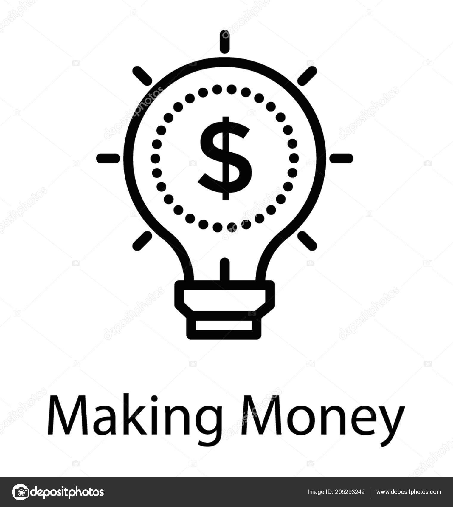 Bulb Dollar Symbol Denoting Making Money Ideas Stock Vector Image by ...