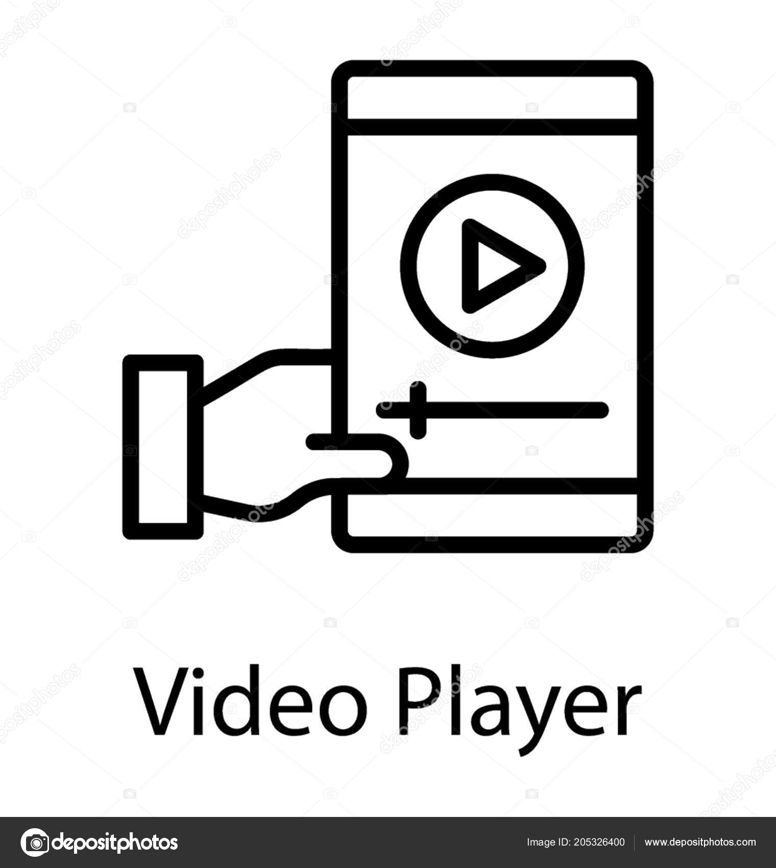 Handhalterung Mit Play Taste Die Das Videoplayer Konzept Zeigt Stock ...