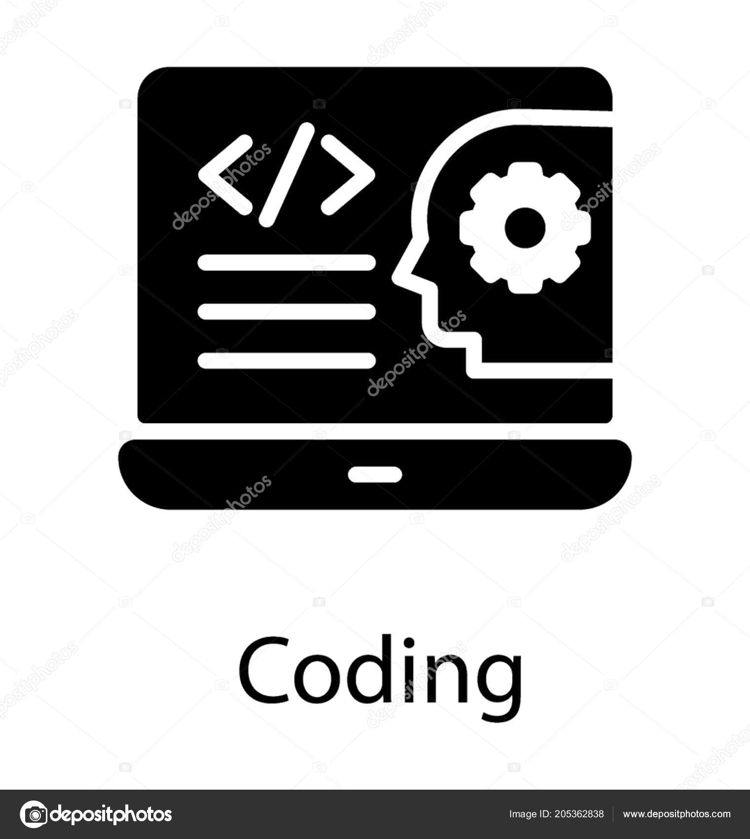 Cog Revolving Human Head Html Coding Showing Icon Image Programming Stock Vector by ©prosymbols ...