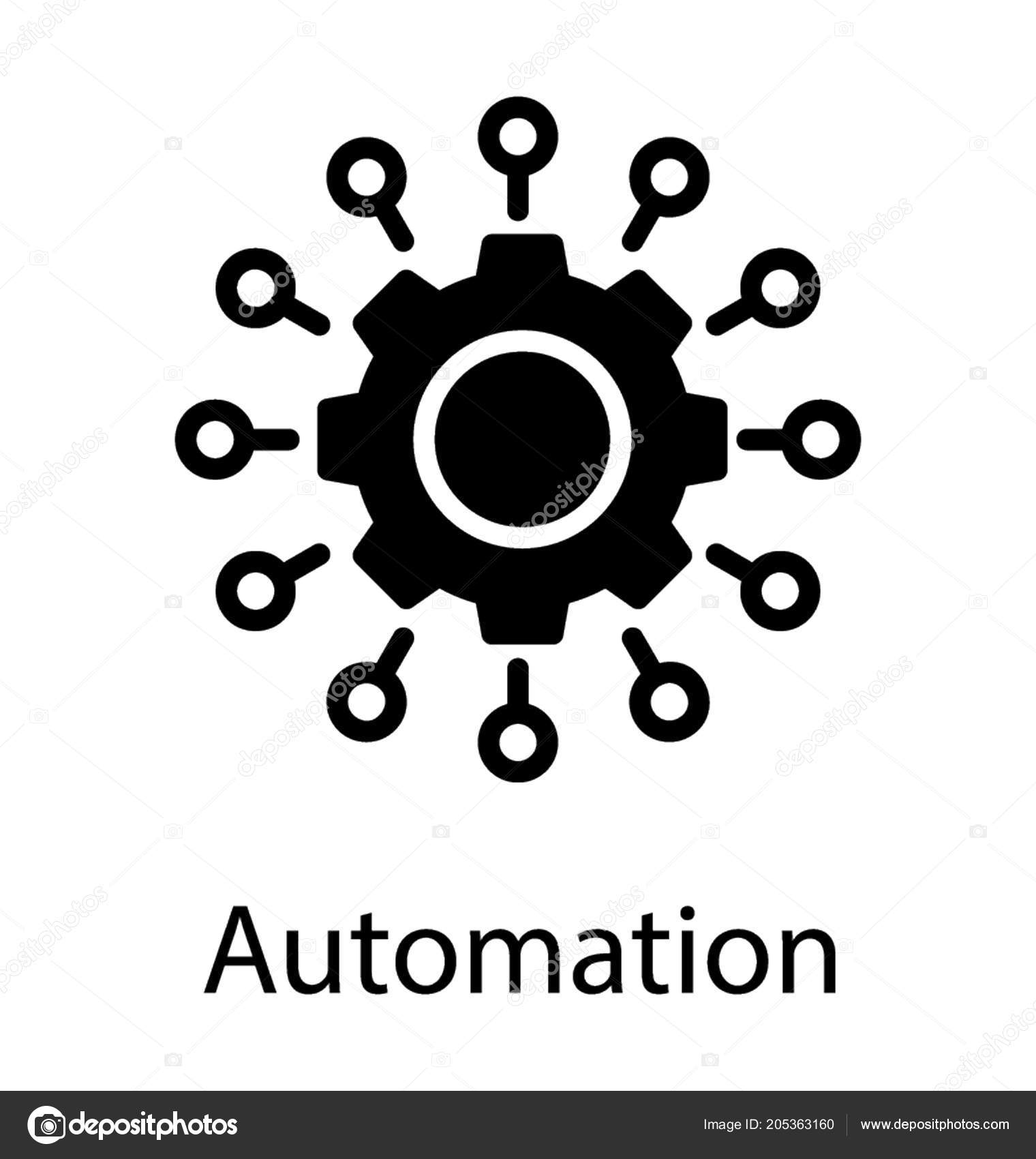 Glyph Icon Design Automated Solution Diagram Stock Vector by ...