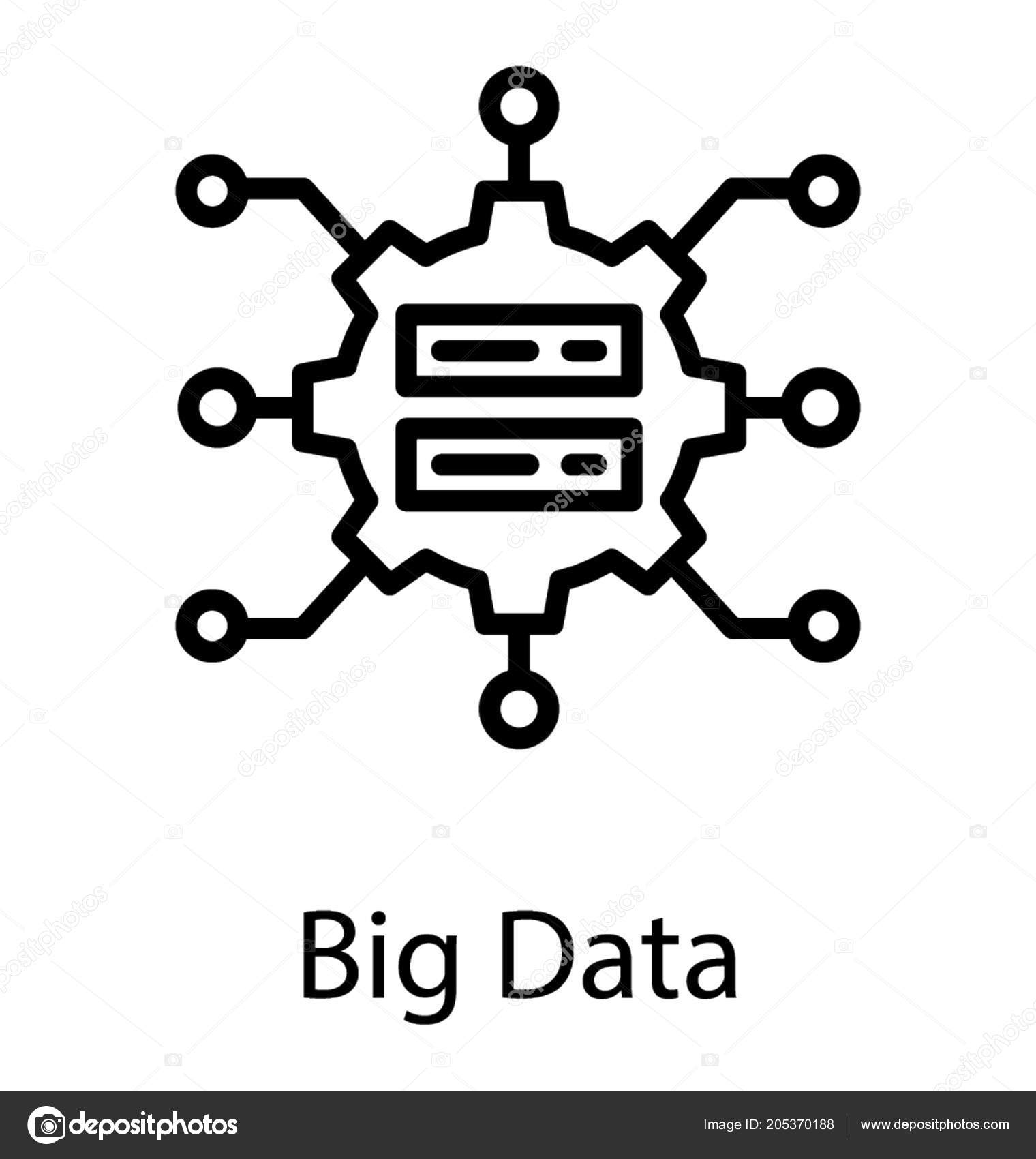 Mainframe Server Rack Connected Circuit Pattern Big Data Icon Concept ...