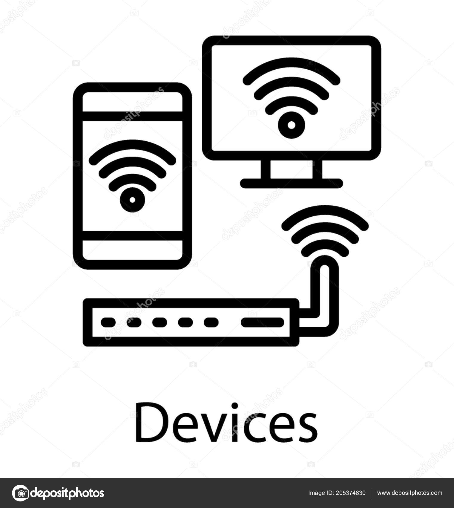 Different Smart Devices Connected Wireless Internet Wifi Connection ...