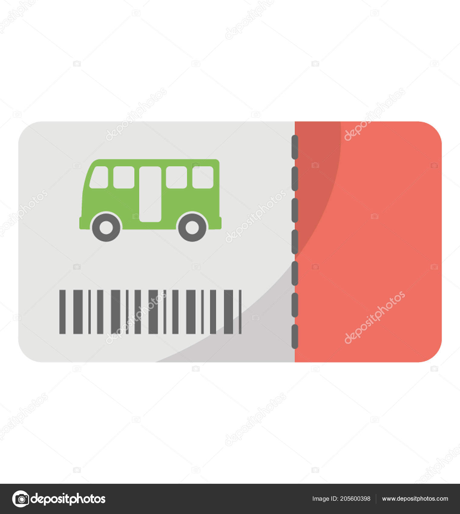 Pass Barcode Bus Strickered Notion Bus Ticket Stock Vector by ...