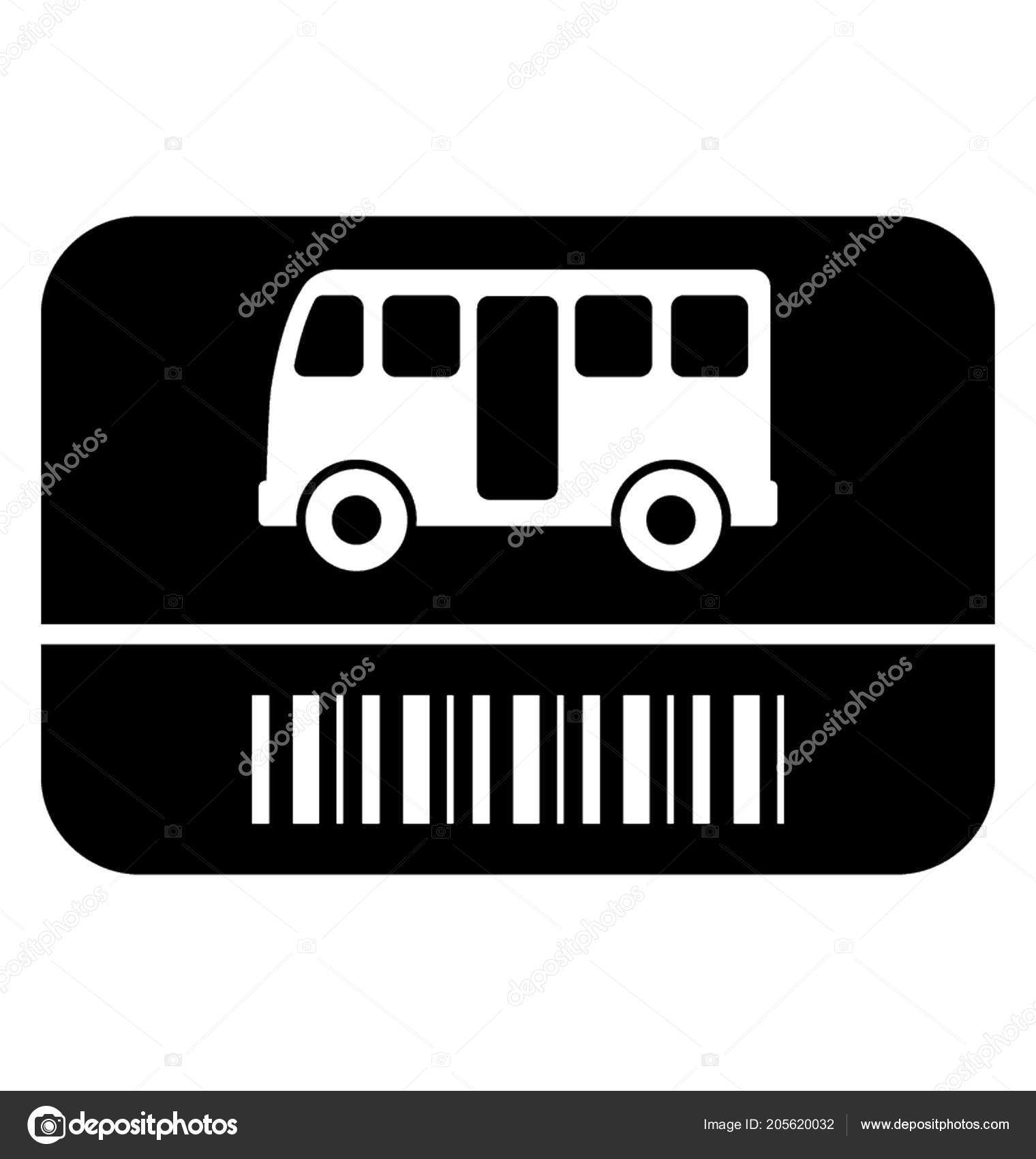 Pass Barcode Bus Strickered Notion Bus Ticket Stock Vector Image by ...