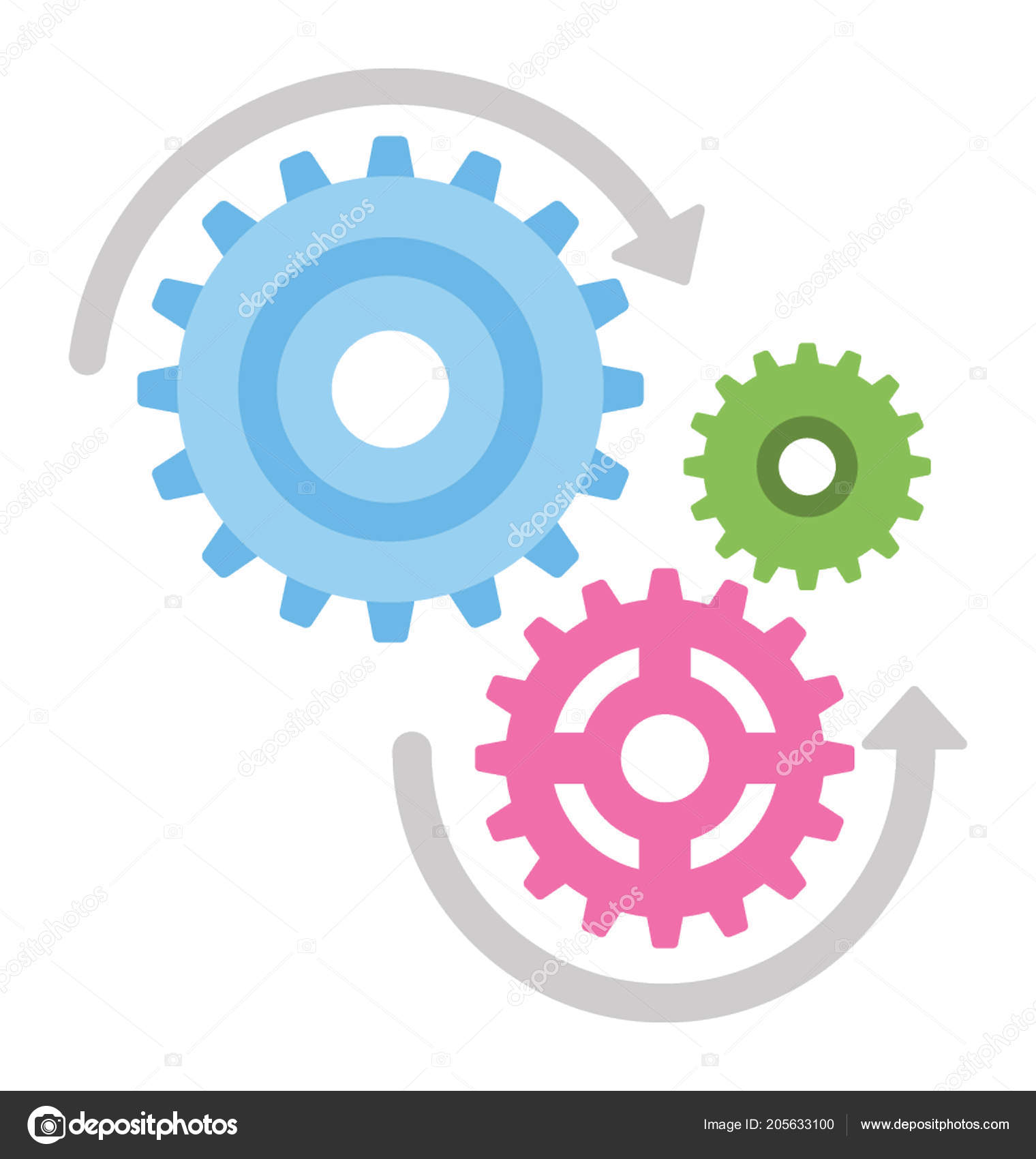 Icon Cogs Curved Arrows Beautifying Gears Icon Stock Vector by ...