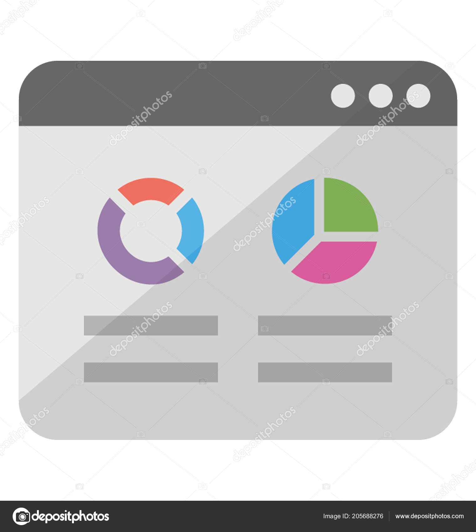 Website Dashboard Presentation Pie Graph Analytics Stock Vector Image ...